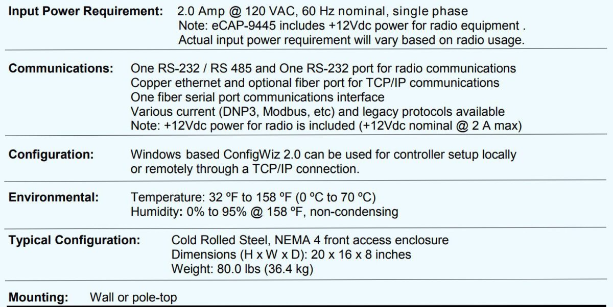 eCAP 9445 Three-Phase Capacitor Controller | QEI Automation Solutions