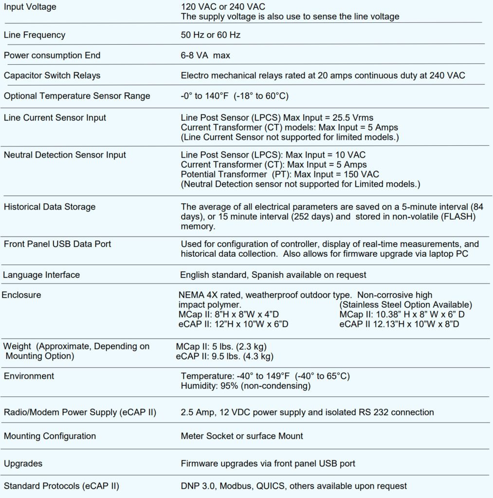 eCAP II / MCAP II Single Phase Capacitor Controller | QEI Automation ...